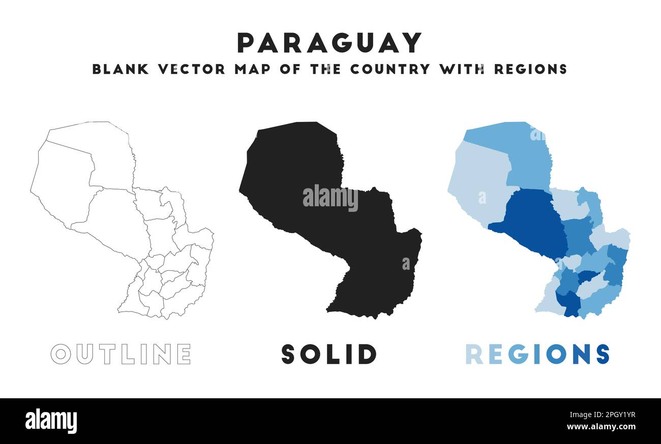 Paraguay map. Borders of Paraguay for your infographic. Vector country ...