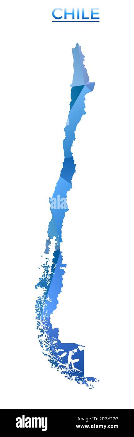 Vector polygonal Chile map. Vibrant geometric country in low poly style ...