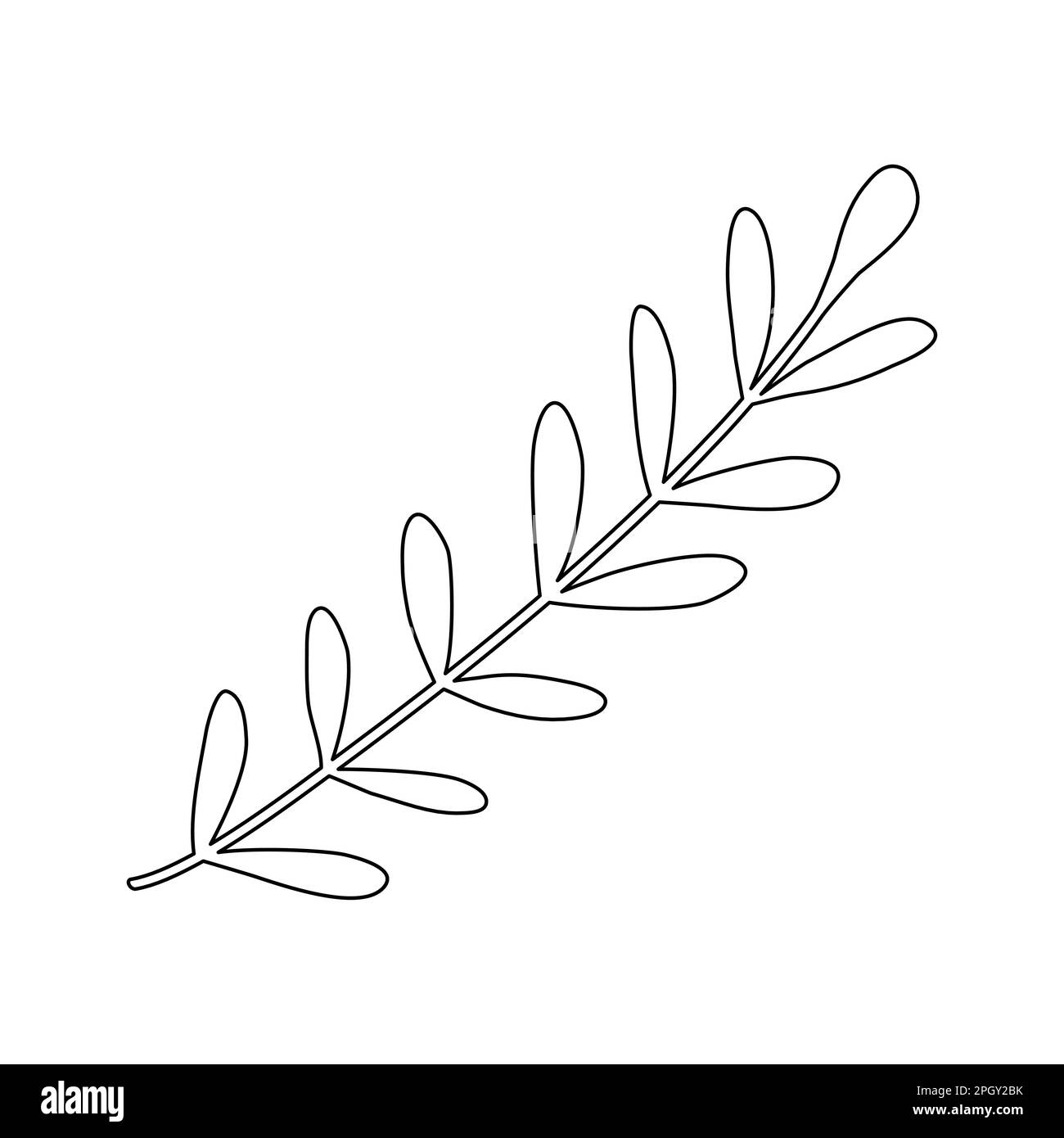 Sprig or branch, ecology or natural element, doodle style flat vector ...