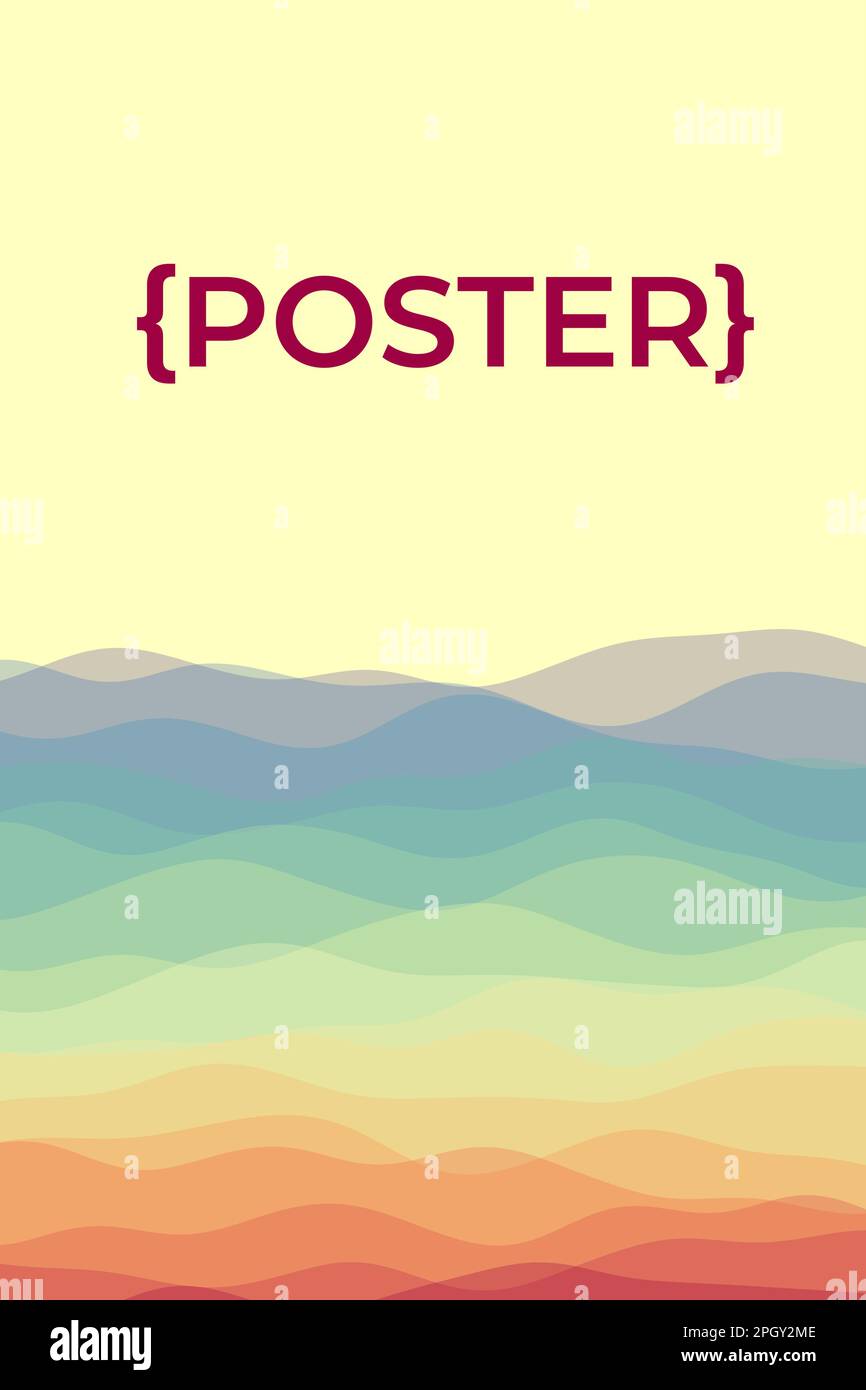 Cover page template. Page template with soft curves in spectral colors ...