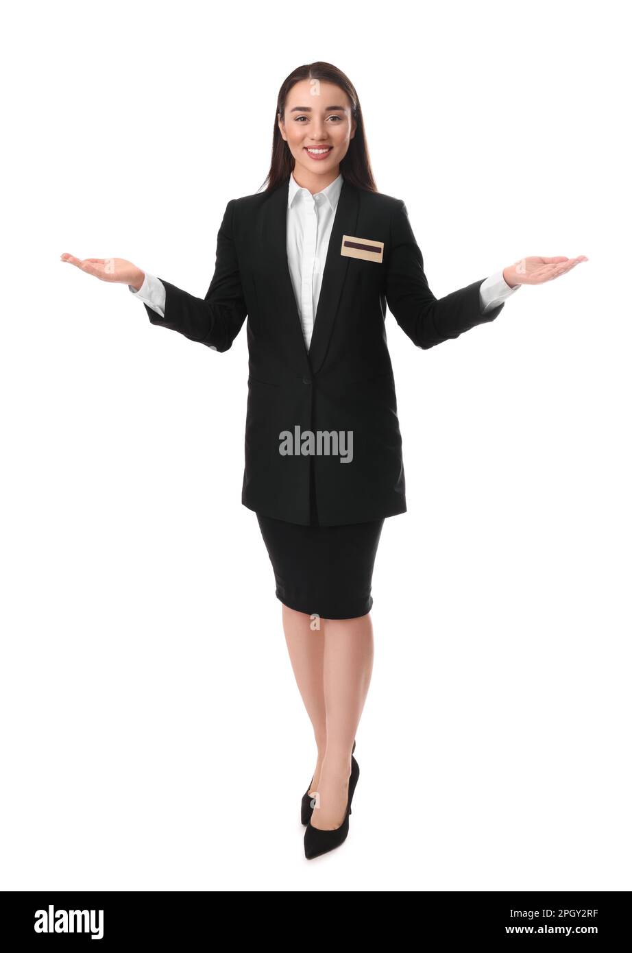 Young female hotel receptionist Cut Out Stock Images & Pictures - Alamy