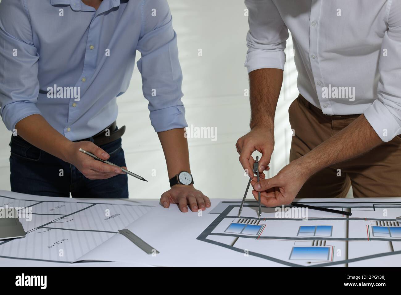 Architects drawings closeup hi-res stock photography and images - Alamy