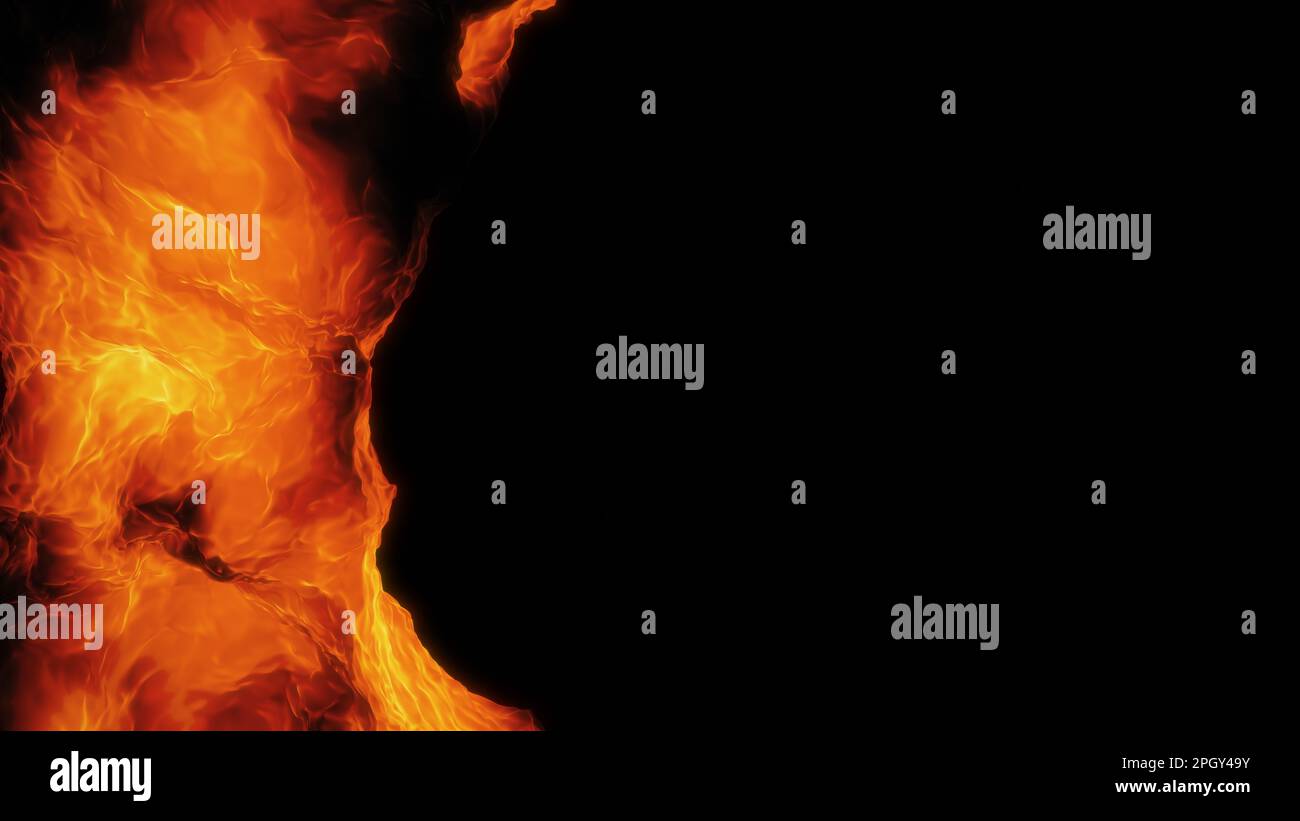 A left justified abstract column of fire frame loop with alpha channel ...