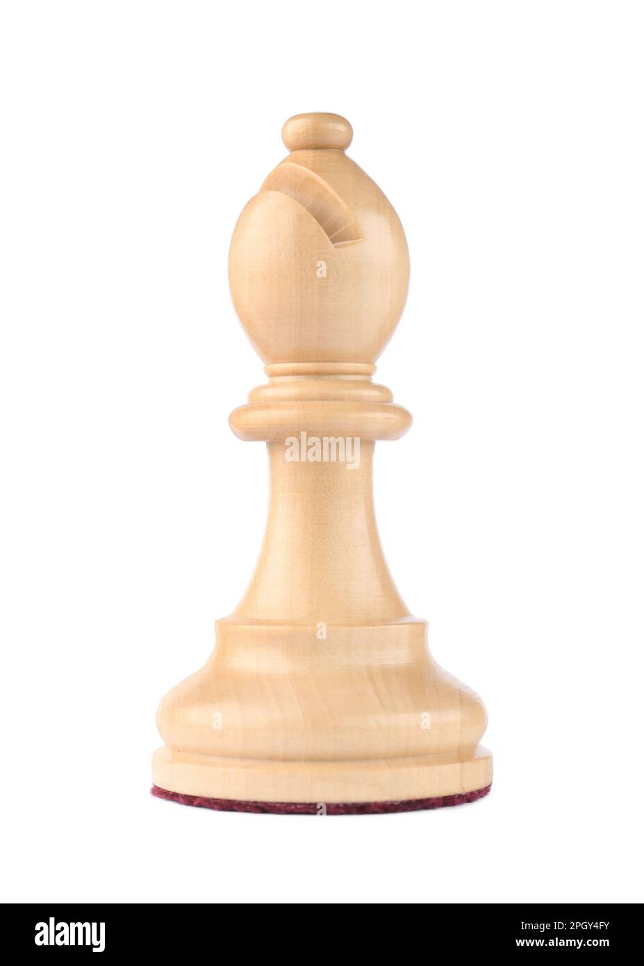 Wooden bishop isolated on white. Chess piece Stock Photo - Alamy