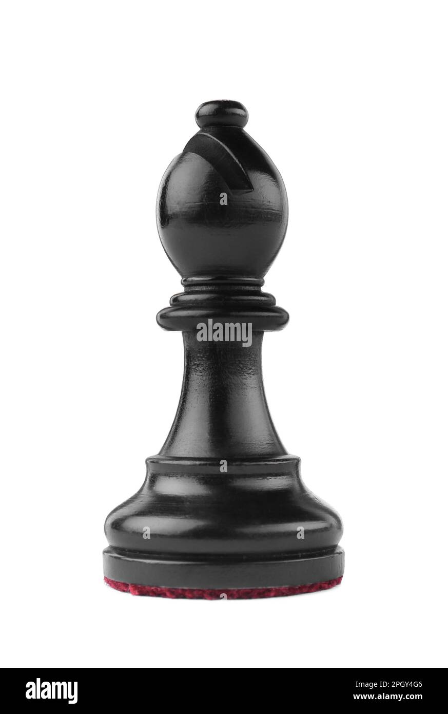 Black bishop isolated on white. Chess piece Stock Photo - Alamy
