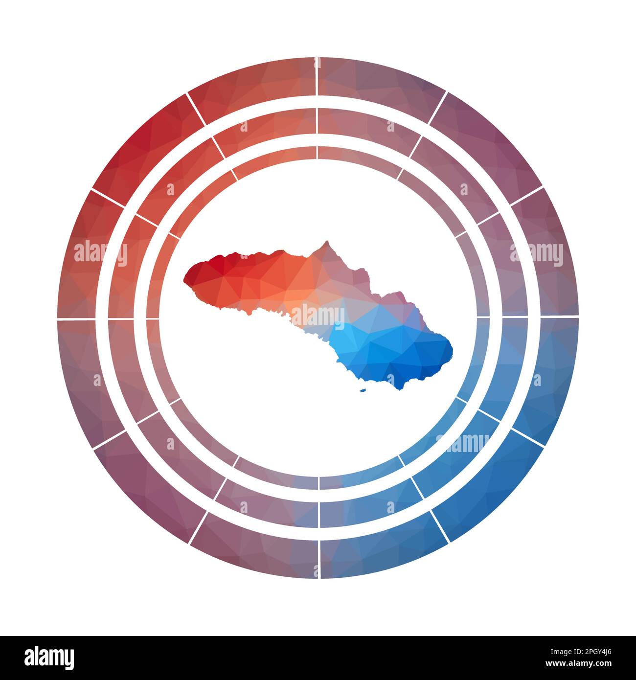 Sumba badge. Bright gradient logo of island in low poly style ...