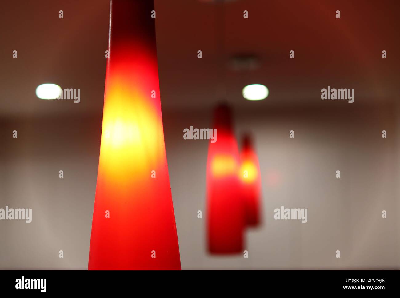 Photo of random lights, art deco. Long tubular colorful glass Interior ...