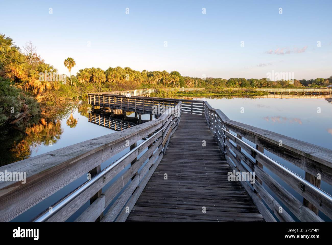 Elevated boardwalk at Green Cay Nature Center and Wetlands in Boynton ...