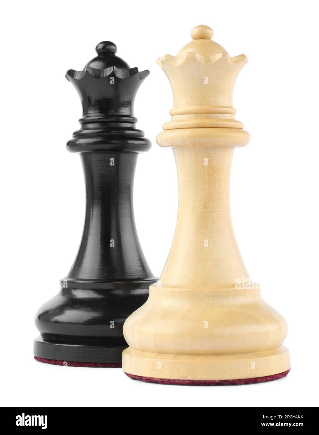 Different queens on white background. Chess pieces Stock Photo - Alamy