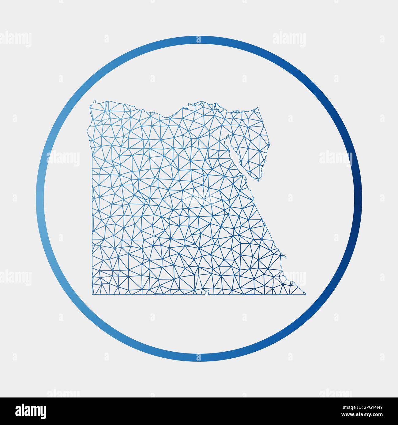 Egypt icon. Network map of the country. Round Egypt sign with gradient ...