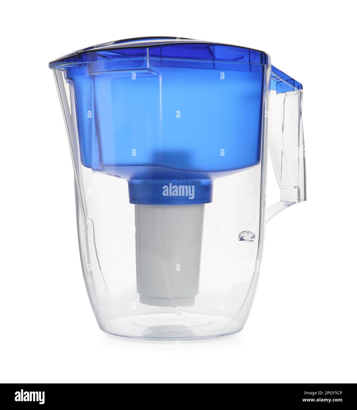 Empty water filter jug isolated on white Stock Photo - Alamy