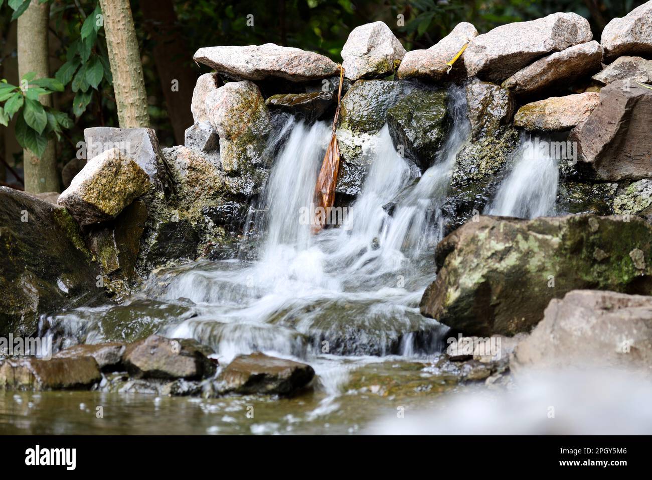 Photo of a small waterfall feature at the park, shot long exposure for ...