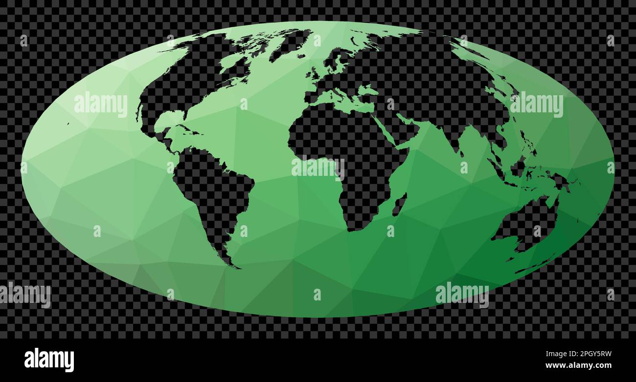 Low poly map of the world. Hammer projection. Polygonal map of the ...