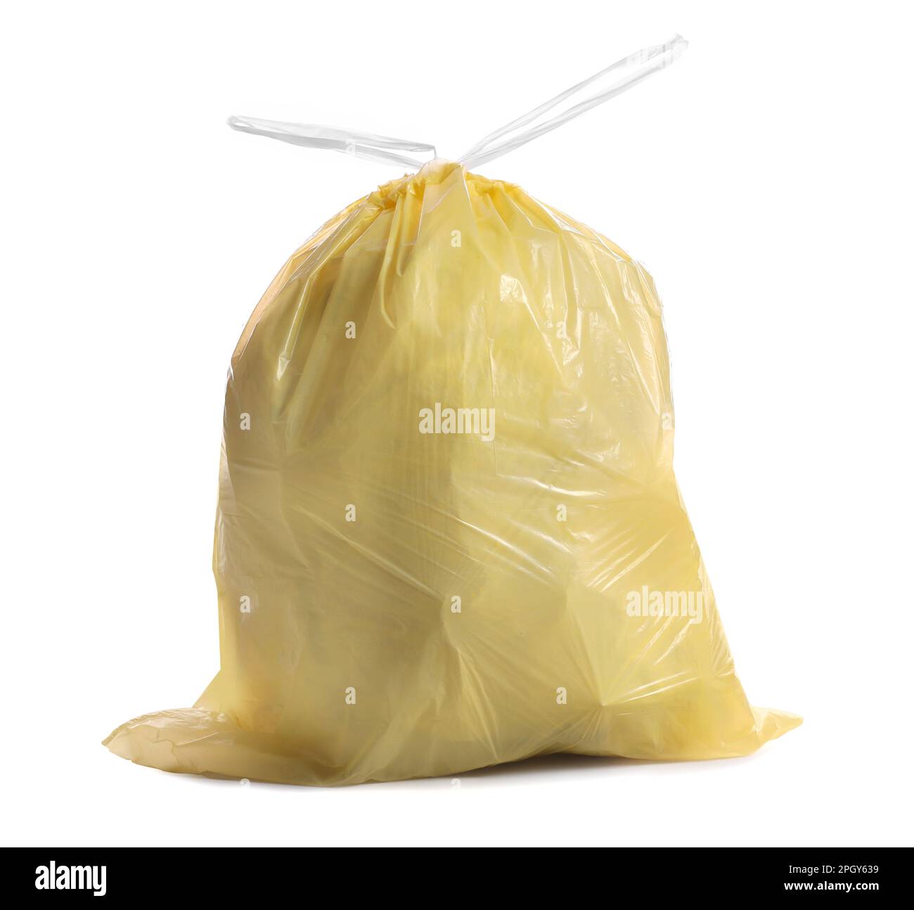 Trash bag full of garbage isolated on white Stock Photo - Alamy