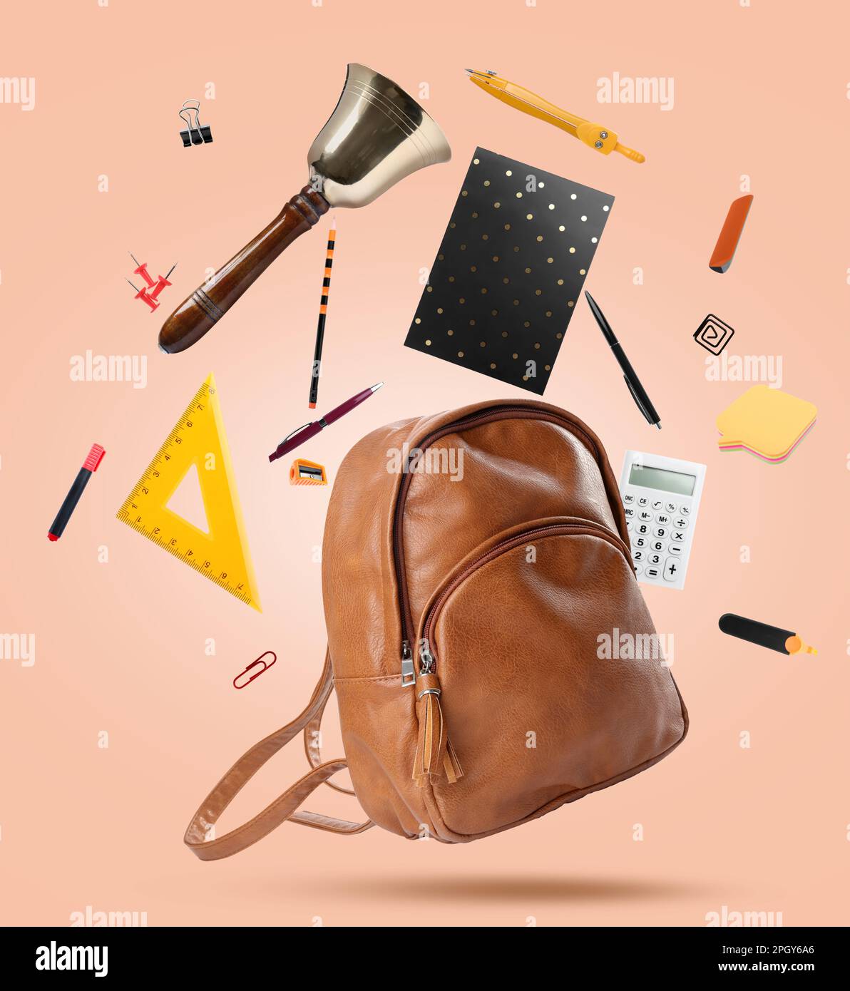 Brown school backpack full hi-res stock photography and images - Alamy