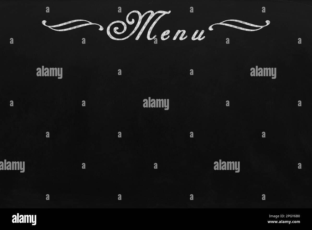 Black chalkboard with word Menu as background. Mockup for design Stock ...