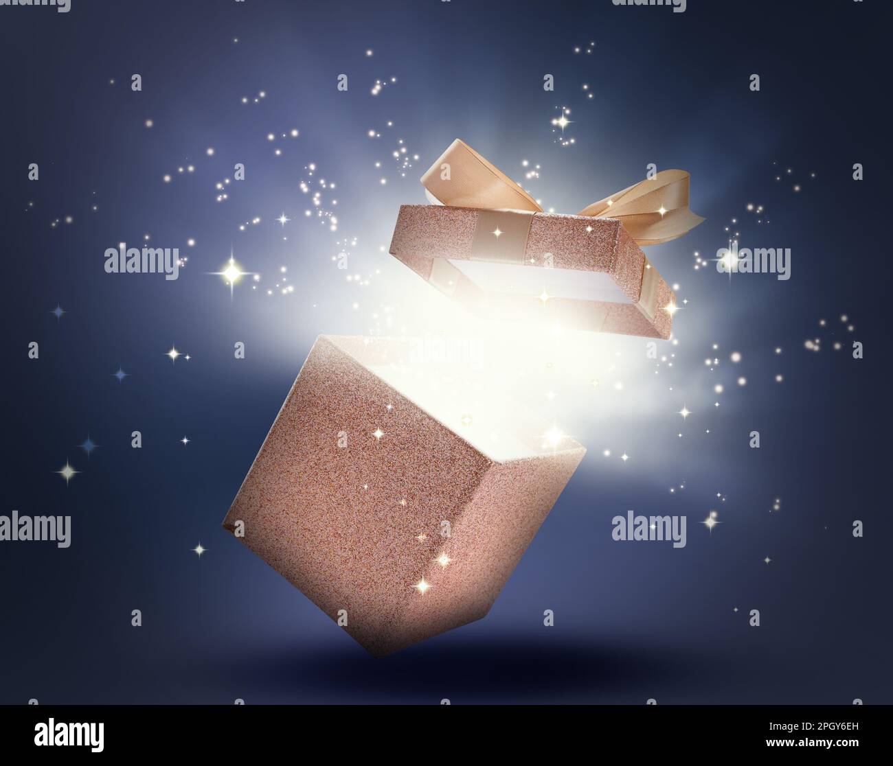 Magic glowing blue box hi-res stock photography and images - Alamy