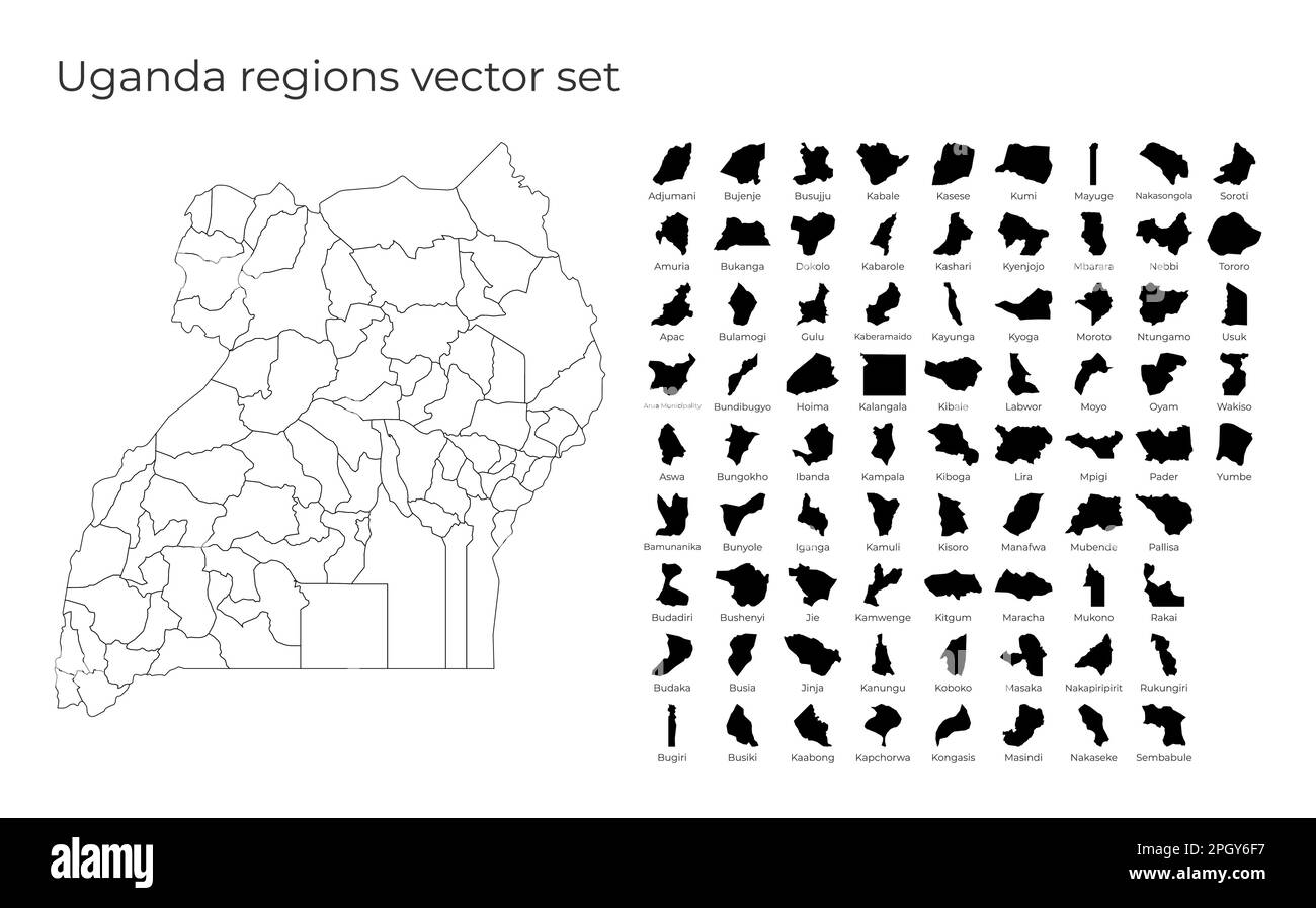 Uganda map Black and White Stock Photos & Images - Alamy