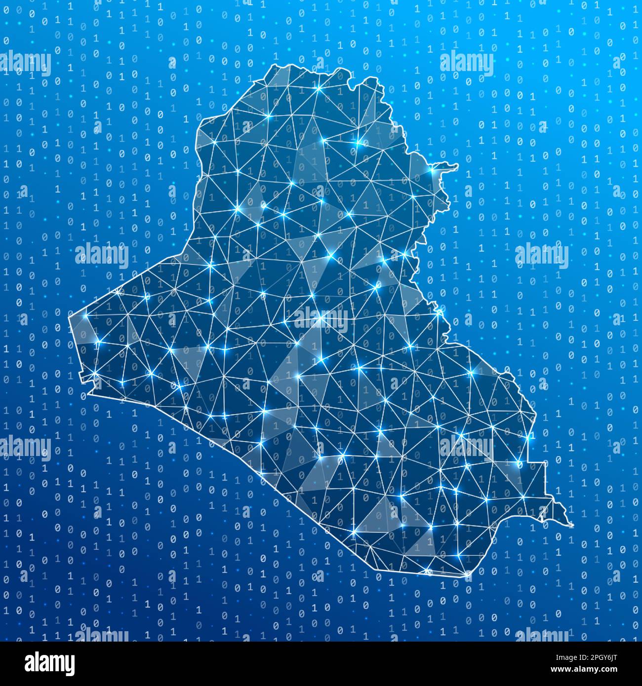 Network map of Republic of Iraq. Country digital connections map ...