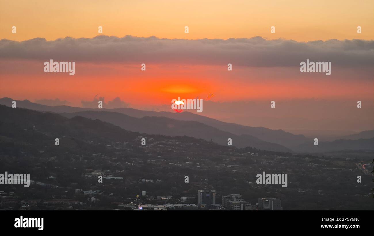 Sunset over the mountains of Santa Ana, Costa Rica Stock Photo - Alamy