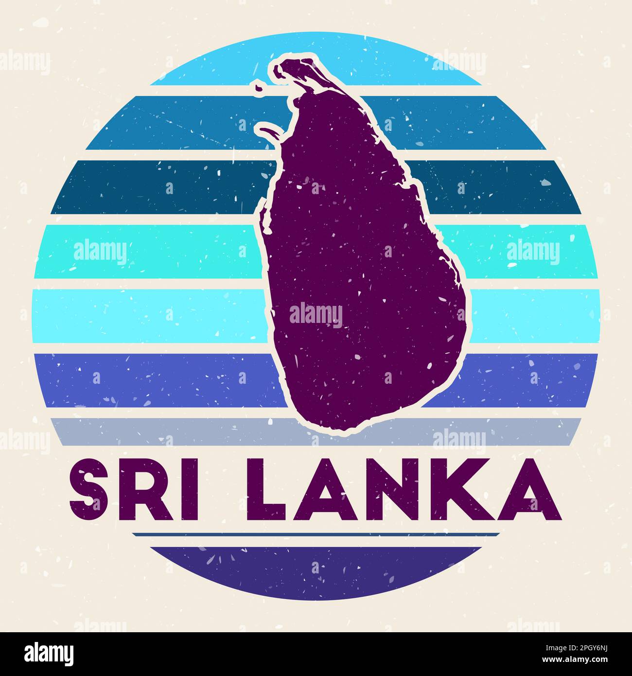 Sri Lanka logo. Sign with the map of the country and colored stripes ...