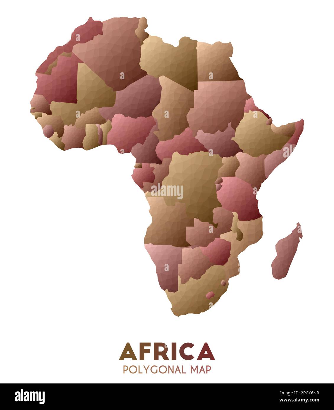 Africa Map. Actual low poly style continent map. Cool vector ...