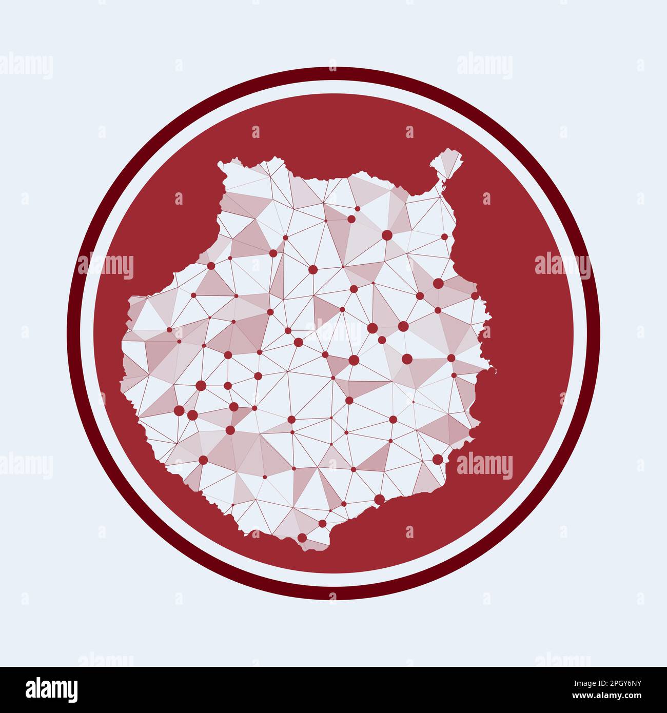 Gran Canaria icon. Trendy tech logo of the island. Geometric mesh round ...