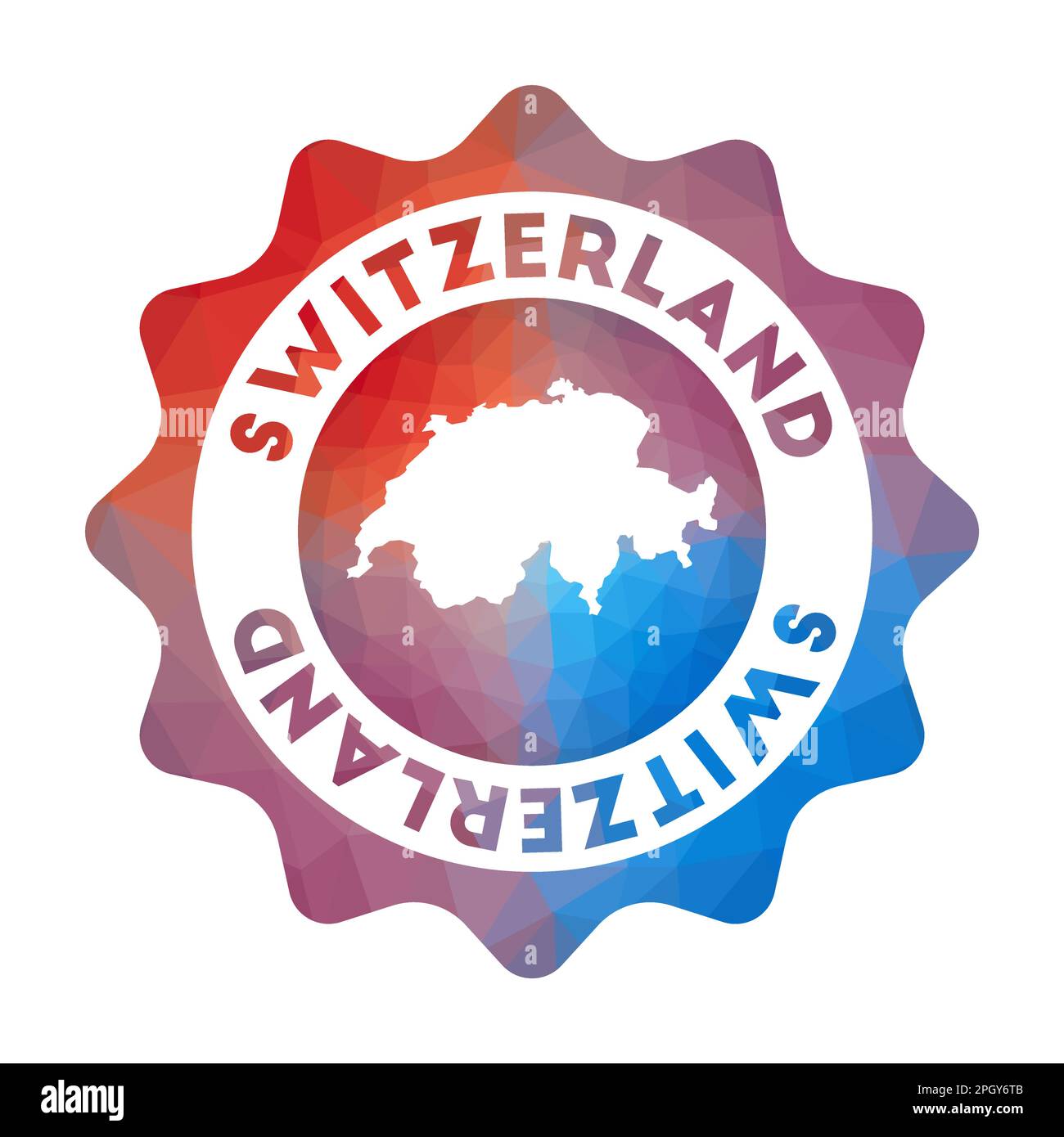 Switzerland low poly logo. Colorful gradient travel logo of the country ...