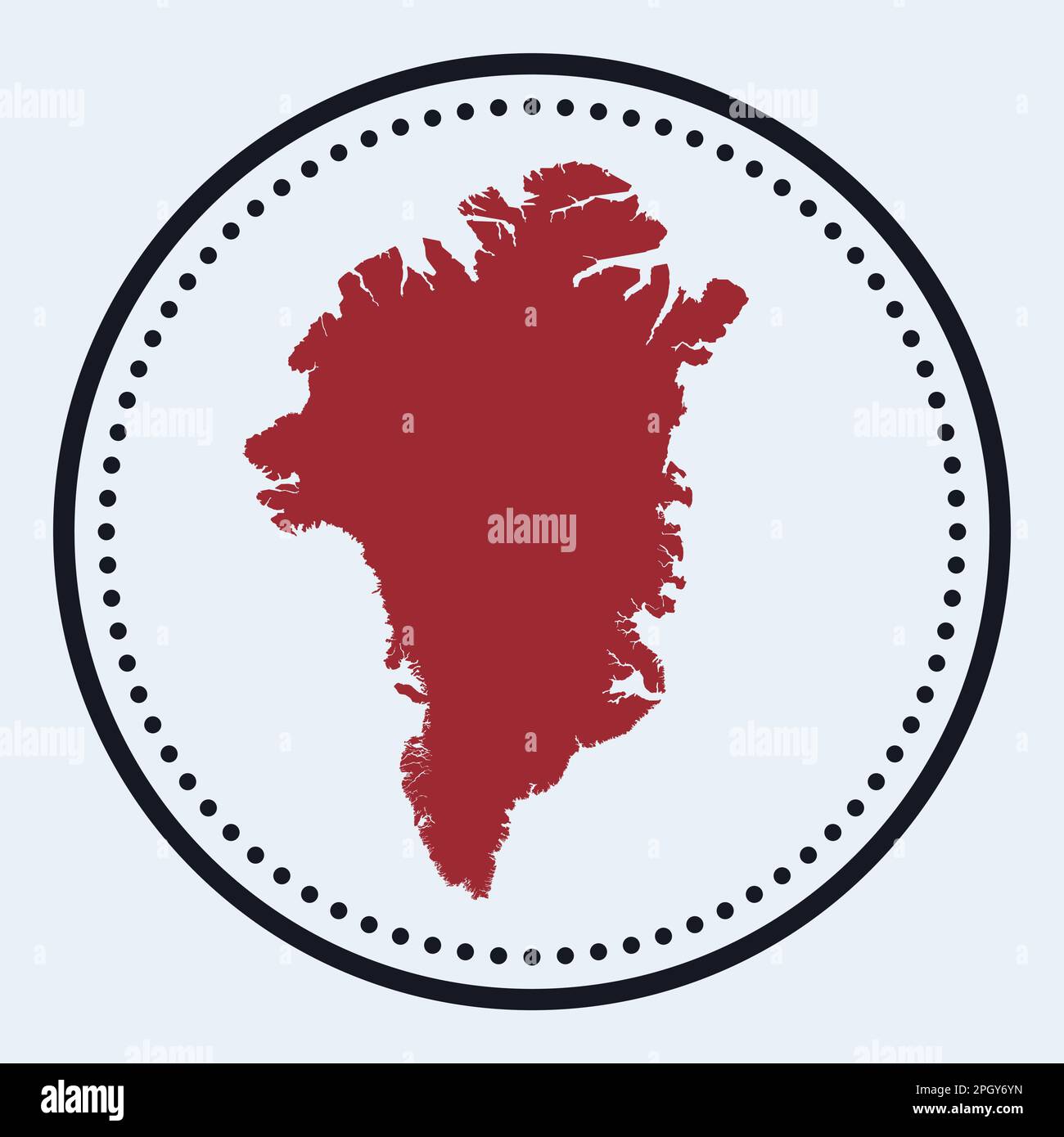 Greenland round stamp. Round logo with country map and title. Stylish ...