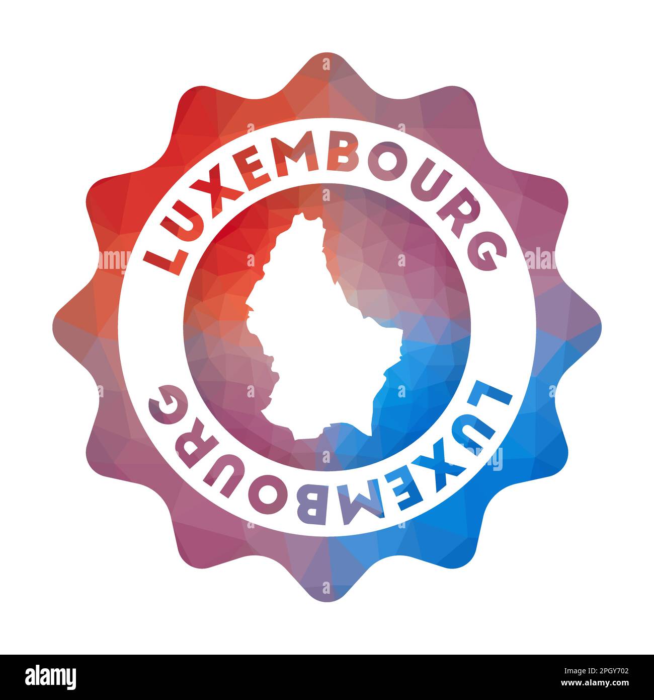 Luxembourg low poly logo. Colorful gradient travel logo of the country ...