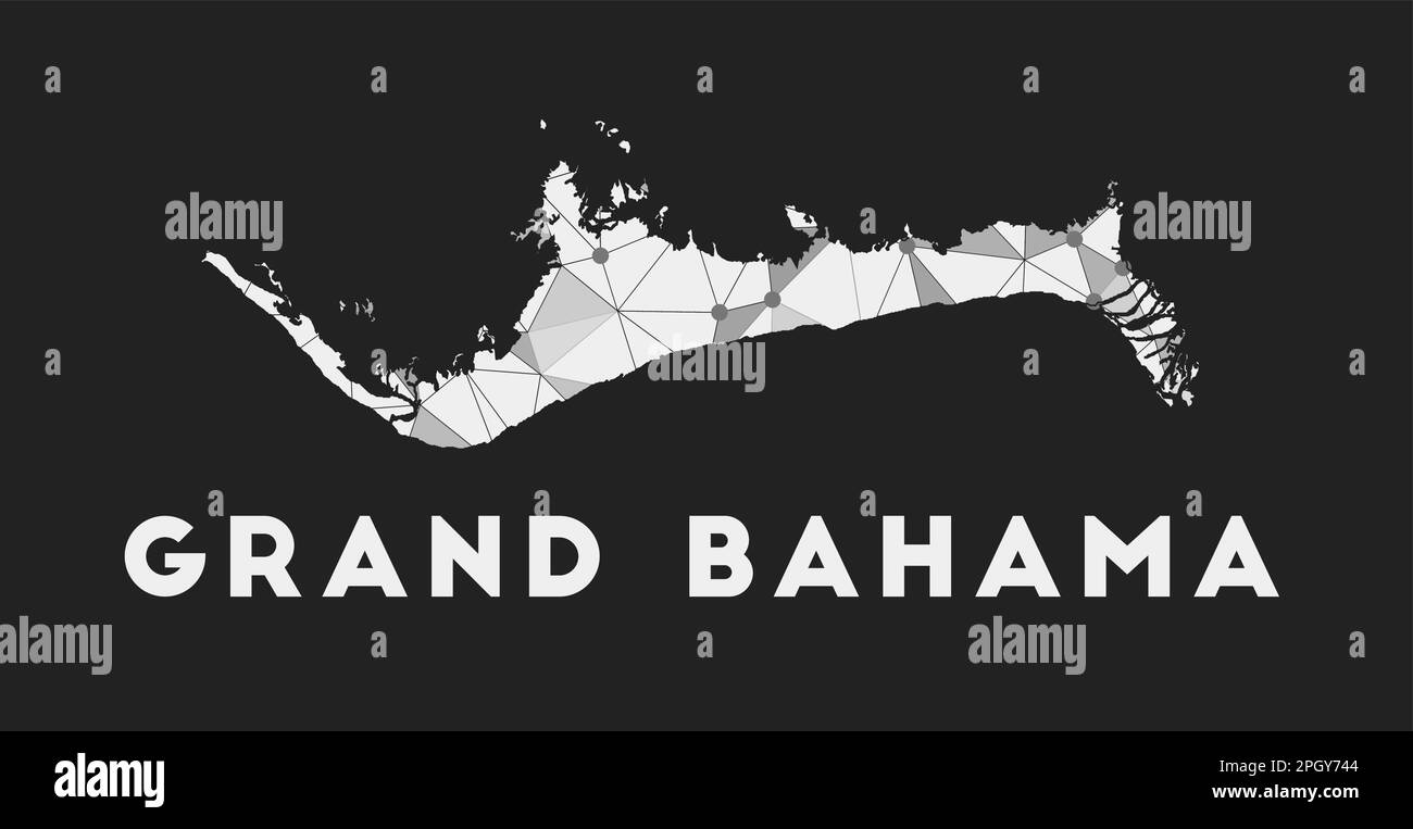 Grand Bahama - communication network map of island. Grand Bahama trendy ...