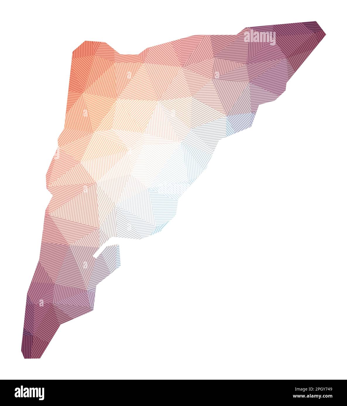 Map of Salt Cay, Turks Islands. Low poly illustration of the island ...