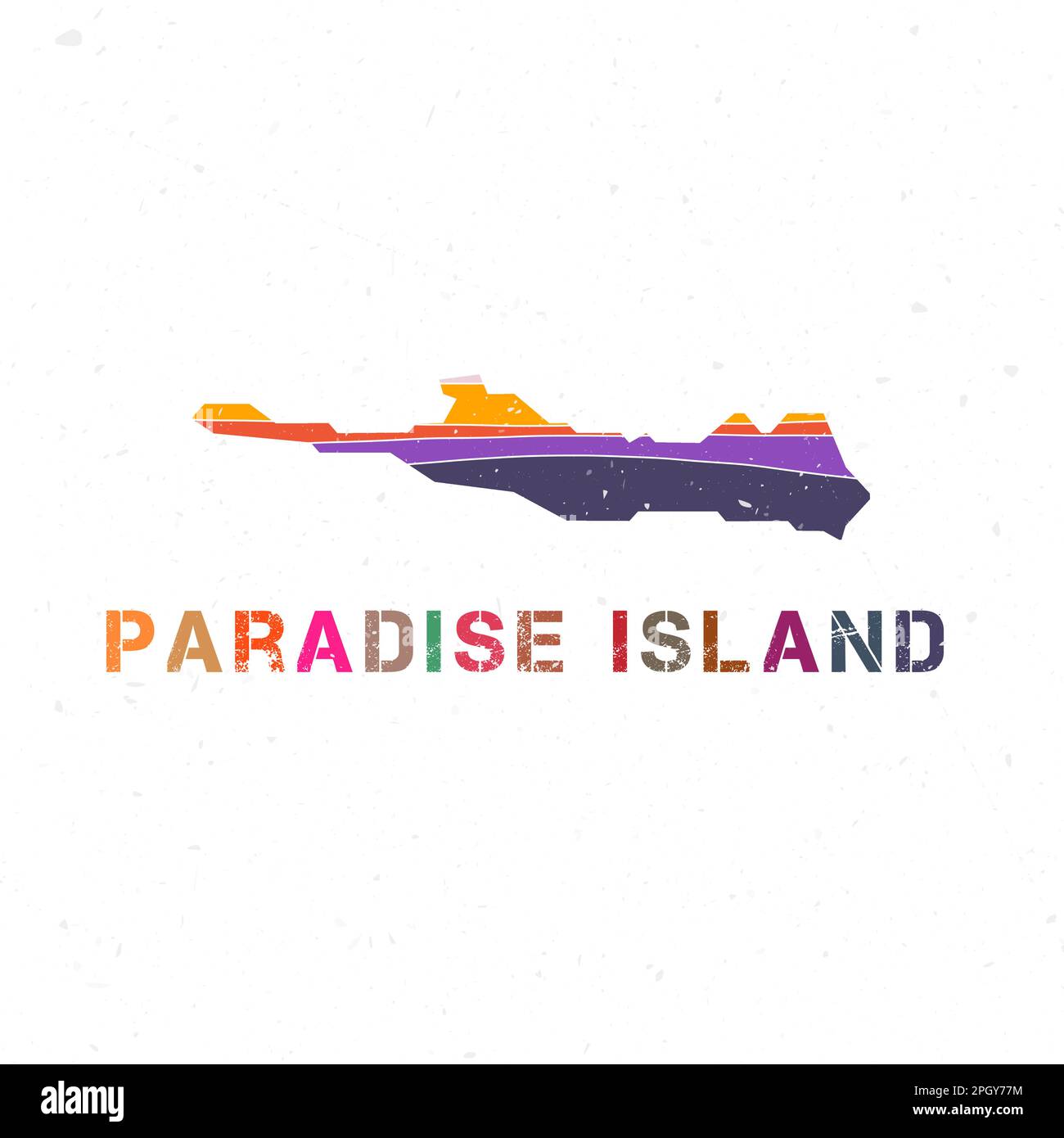 Paradise Island map design. Shape of the island with beautiful ...