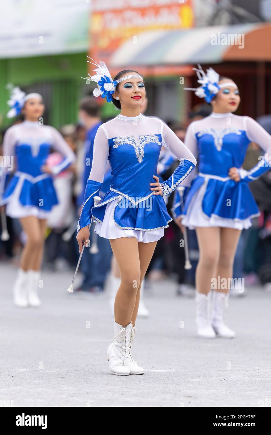 Valle Hermoso, Tamaulipas, Mexico - March 18, 2023: City Anniversary Parade, Cheerleaders from ...