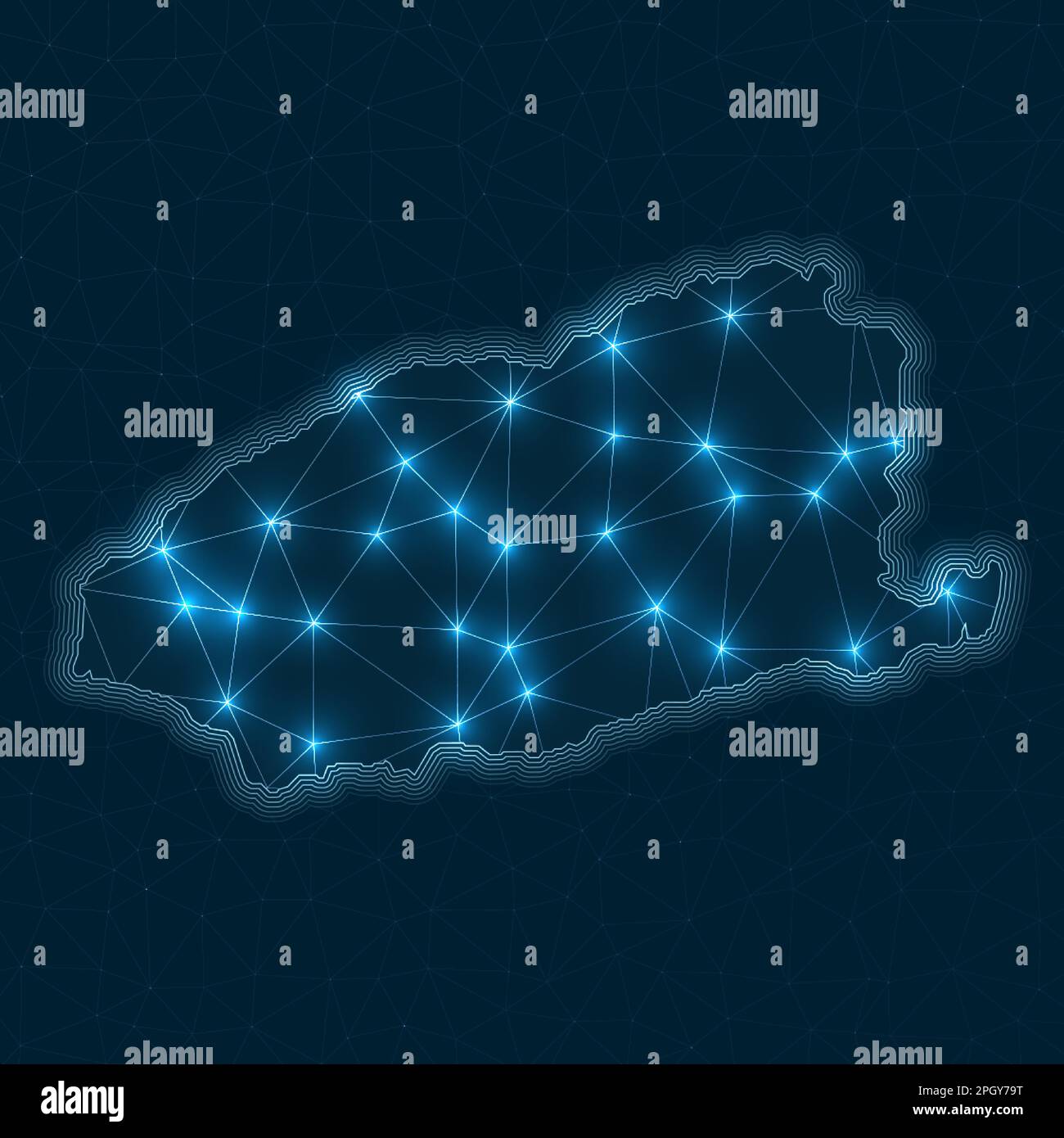 Imbros network map. Abstract geometric map of the island. Digital ...