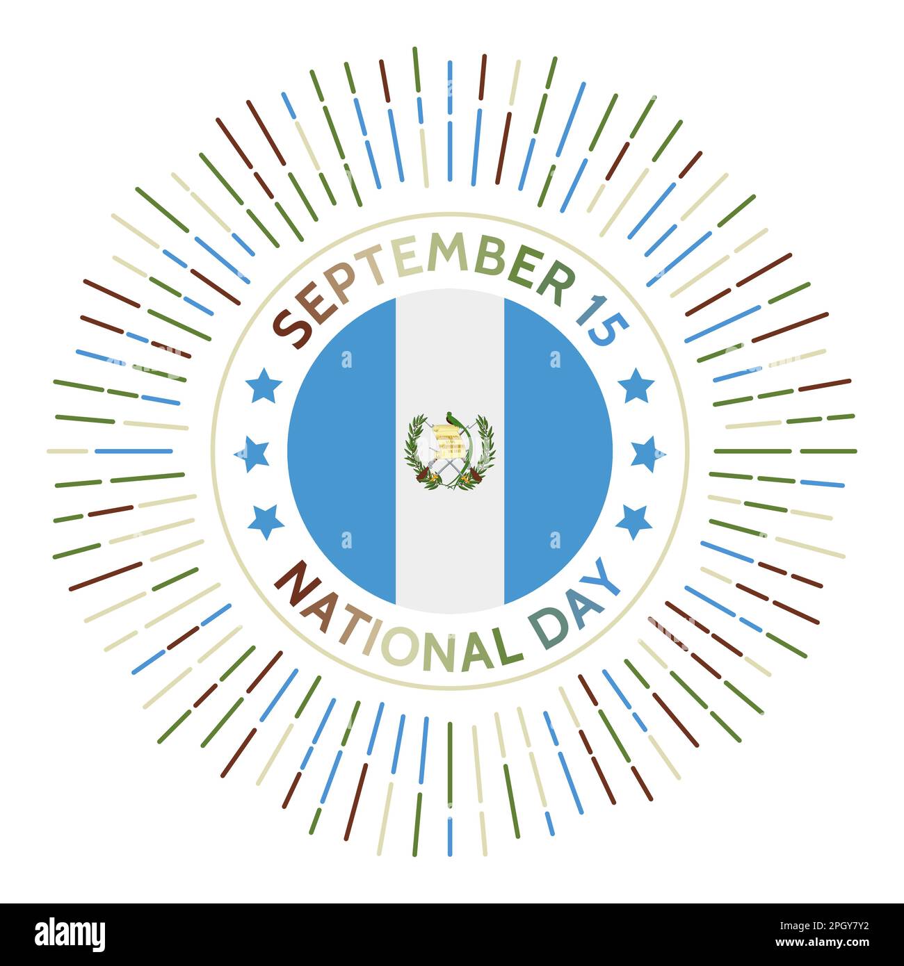 Guatemala national day badge. Independence from Spain in 1821 ...