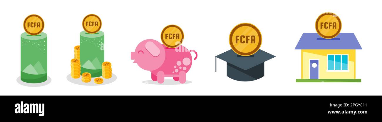 Saving Central African CFA Franc Money Set Stock Vector Image & Art - Alamy