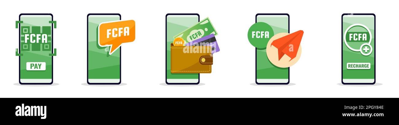 Online Mobile Banking with Central African CFA Franc on Phone Stock ...