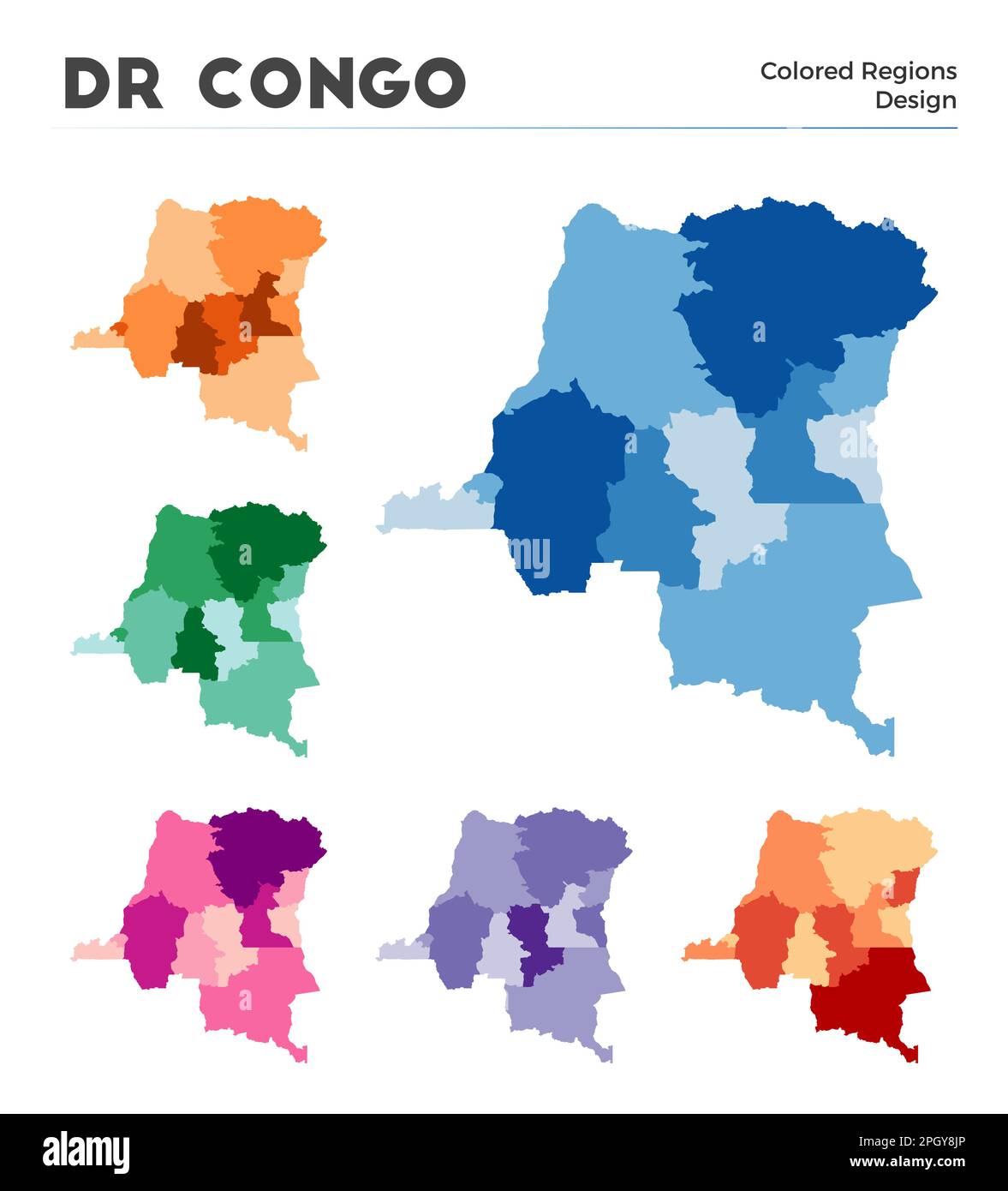 DR Congo map collection. Borders of DR Congo for your infographic ...