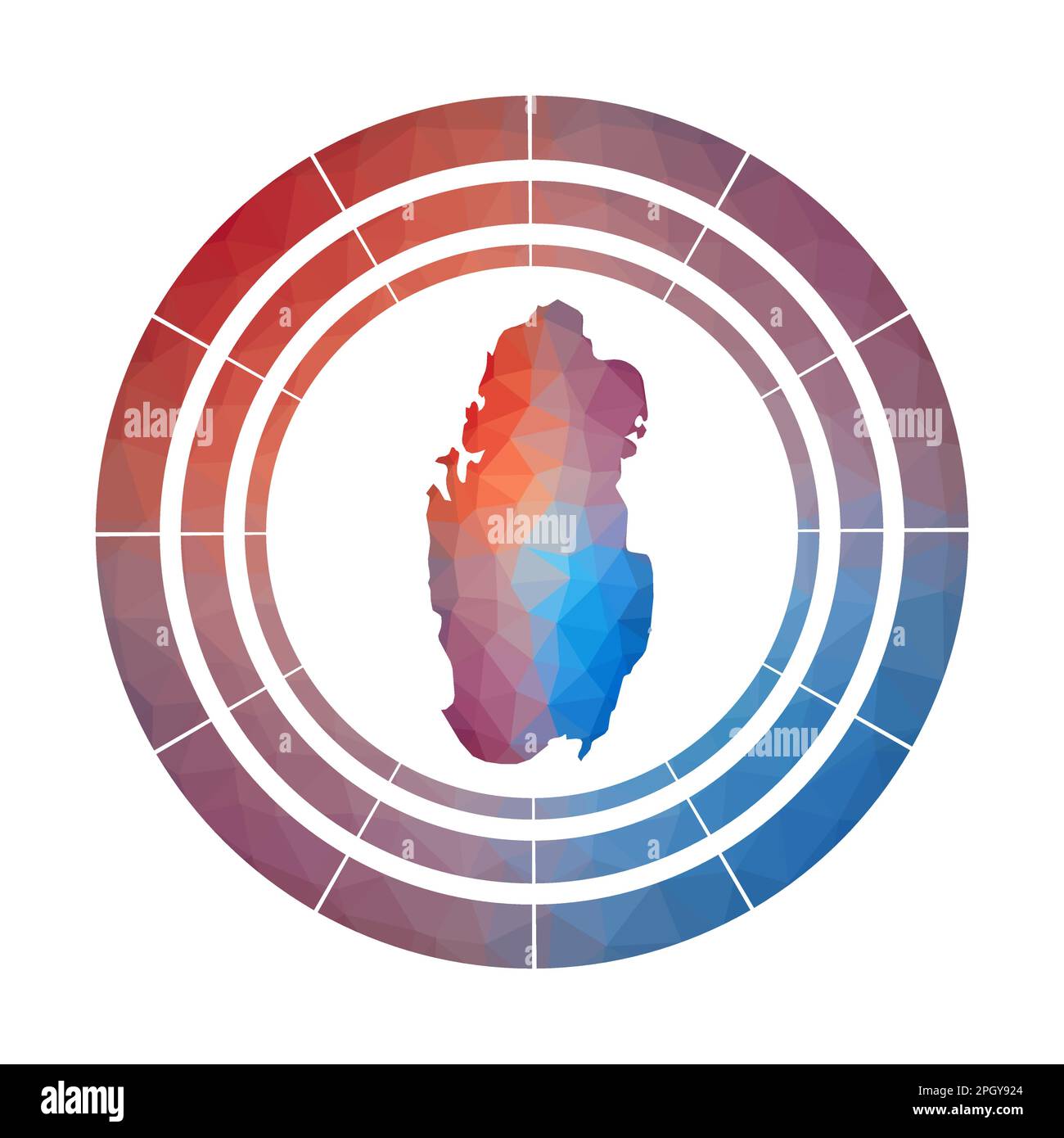 Qatar badge. Bright gradient logo of country in low poly style ...