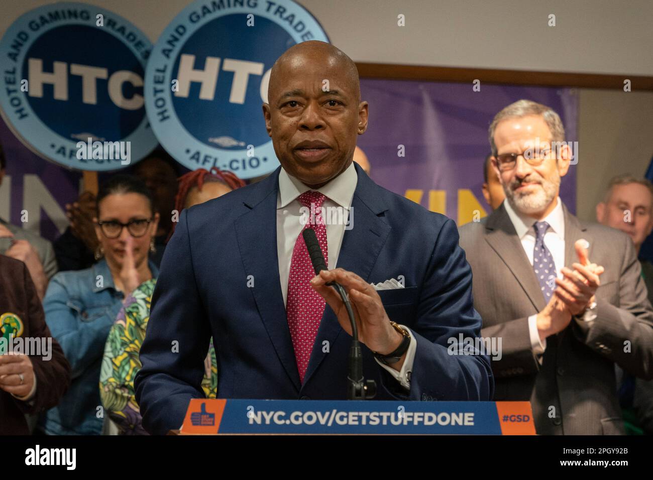 Mayor Eric Adams speaks at rally in support of the Child Tax Credit and ...