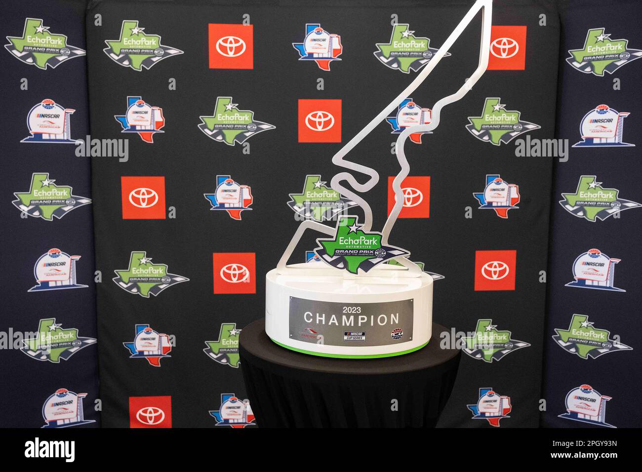 The Americas. 24th Mar, 2023. The EchoPark Automotive Grand Prix trophy ...