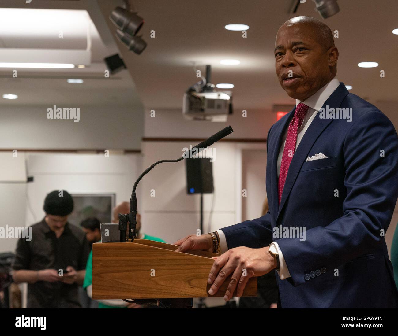 Mayor Eric Adams speaks at rally in support of the Child Tax Credit and ...