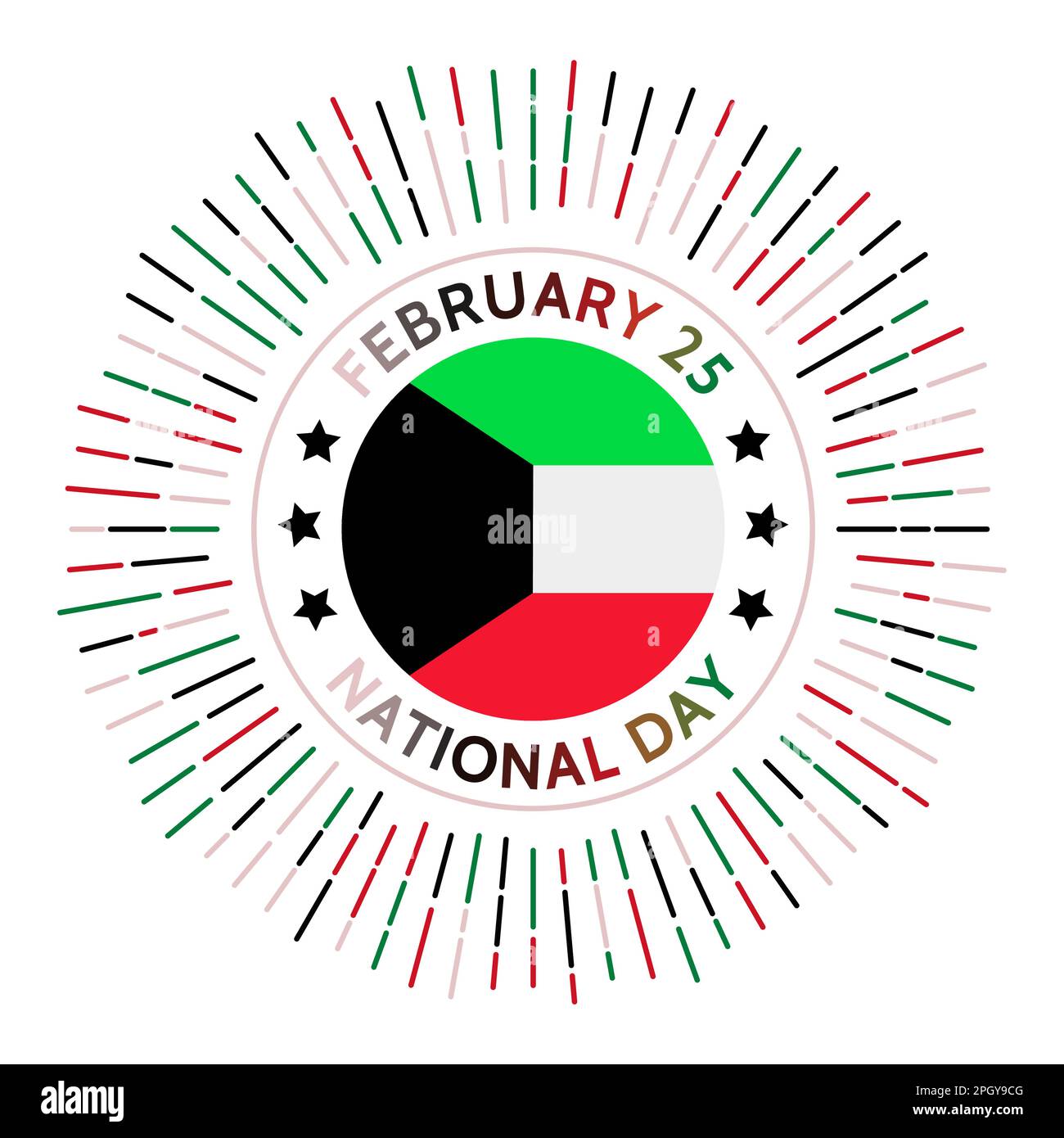 Kuwait National Day badge. Independence from the United Kingdom in 1961 ...