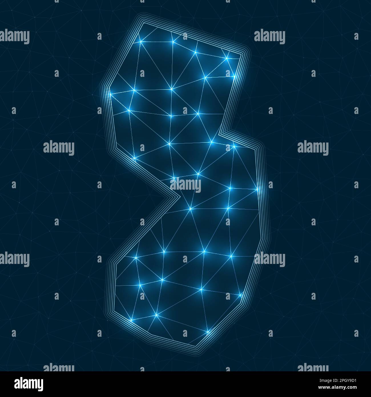 New Jersey network map. Abstract geometric map of the US state. Digital ...