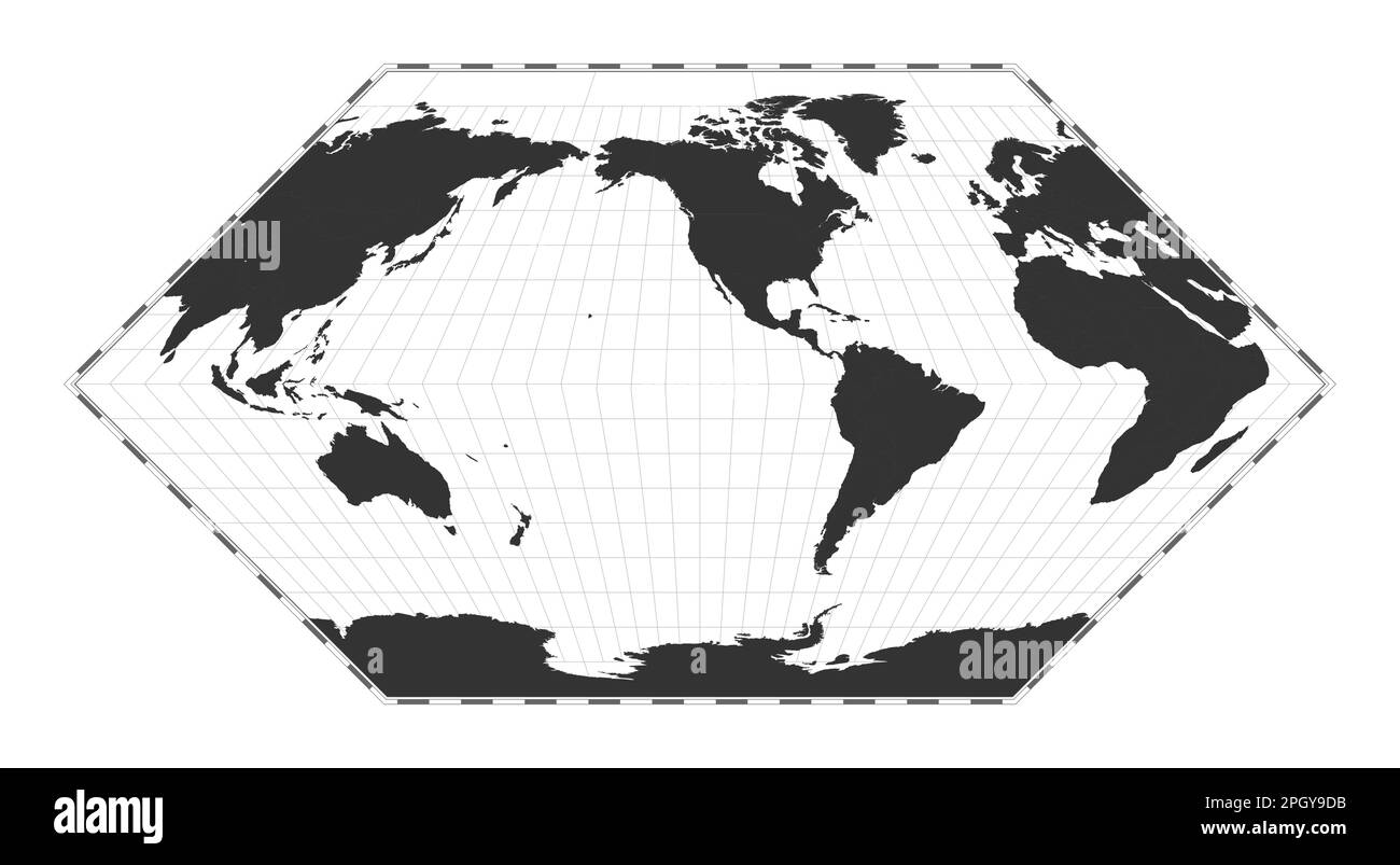 Vector world map. Eckert I projection. Plain world geographical map ...