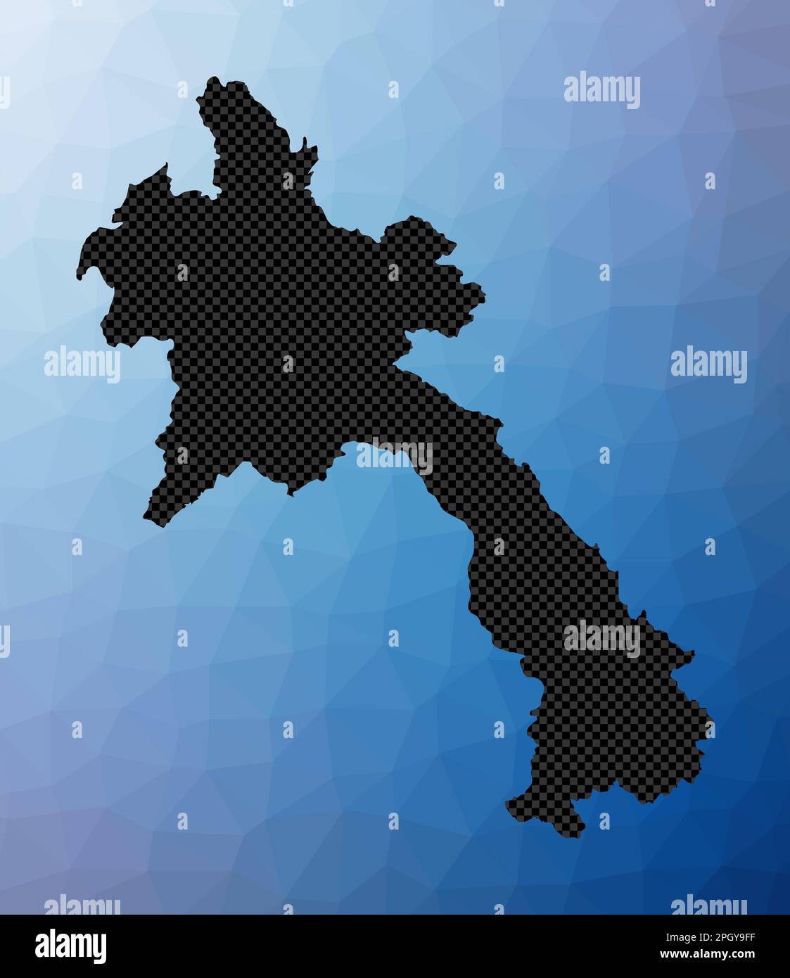Laos geometric map. Stencil shape of Laos in low poly style. Awesome ...