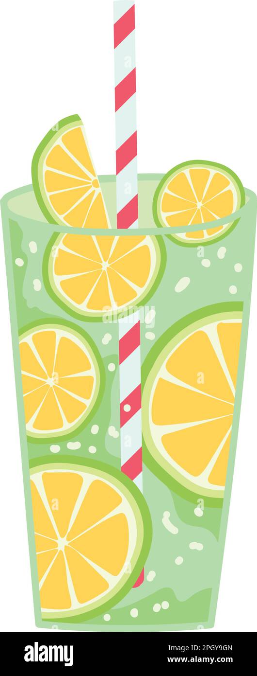 Detox water in glass Stock Vector Images - Alamy