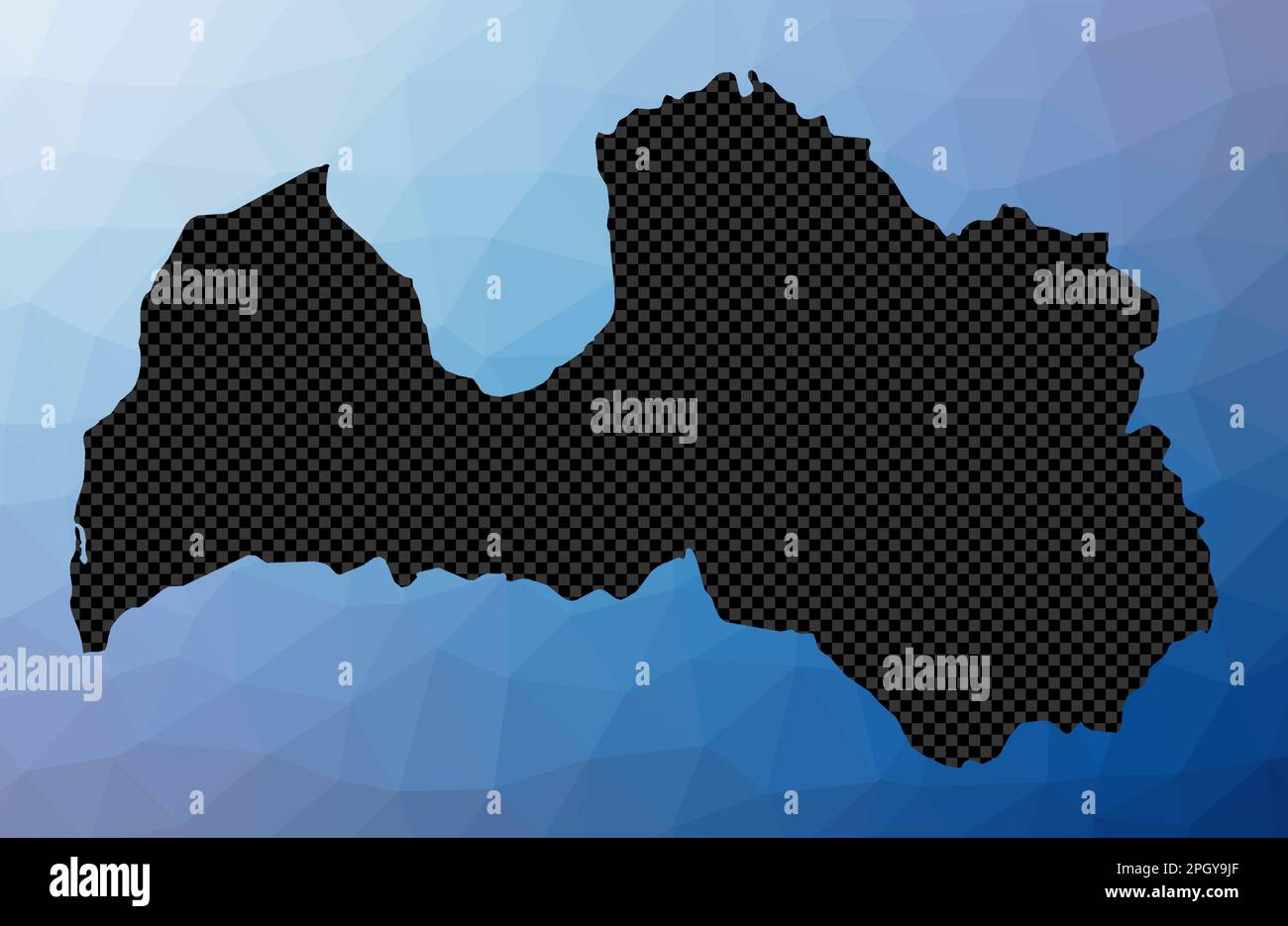 Latvia geometric map. Stencil shape of Latvia in low poly style. Modern ...