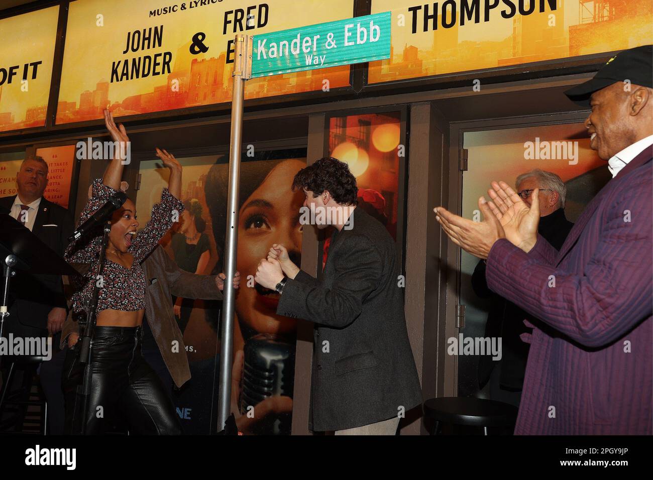 New York, NY, USA. 24th Mar, 2023. Anna Uzele, Colton Ryan, Mayor Eric ...